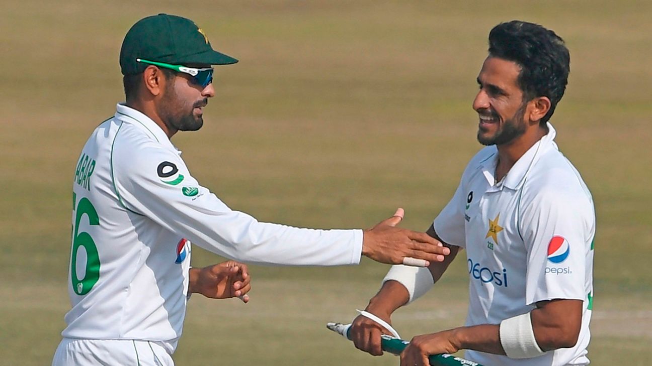 Mohammad Abbas, Asad Shafiq, Imad Wasim, Haider Ali and Naseem Shah ...