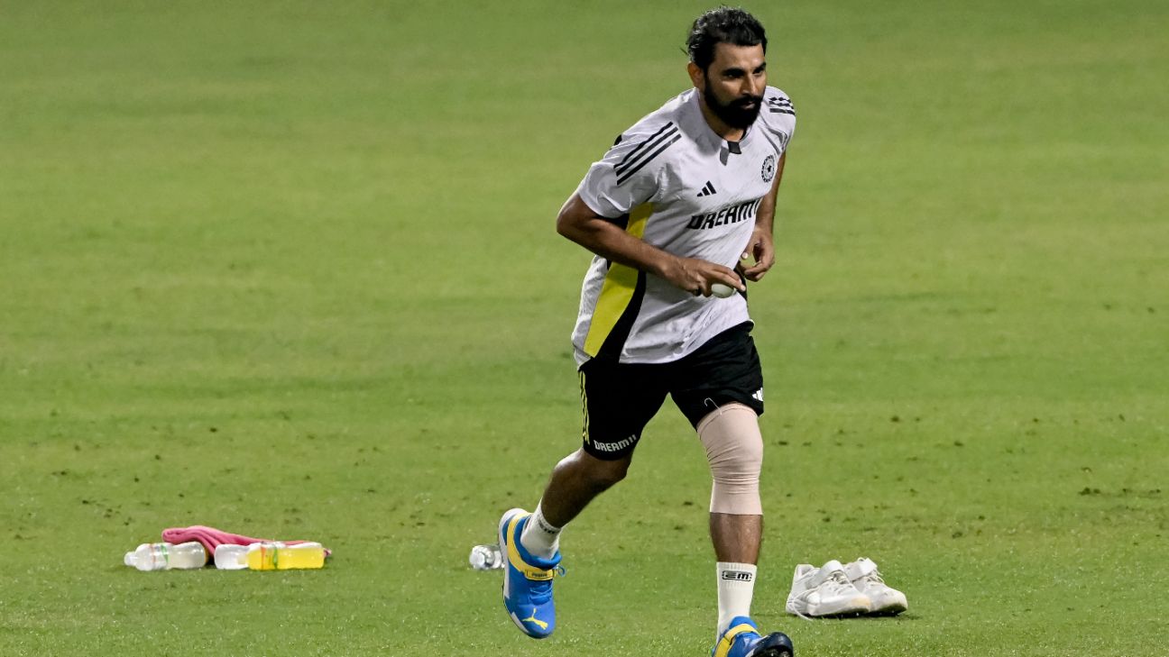 Shami puts in the hard yards at India's first training session ahead of ...