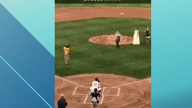 Awful first pitch sails away and hits cameraman - ESPN Video