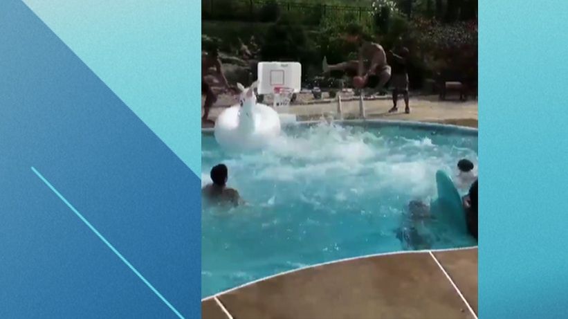 UConn basketball pulls off awesome pool dunk - ESPN Video
