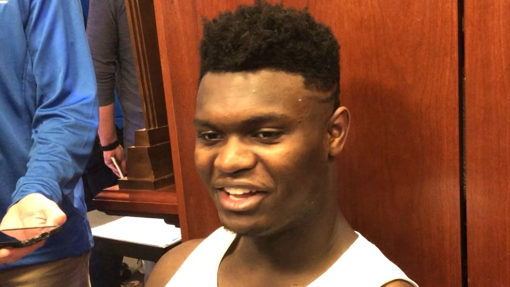 Zion talks high-flying oop, new sneakers - ESPN Video