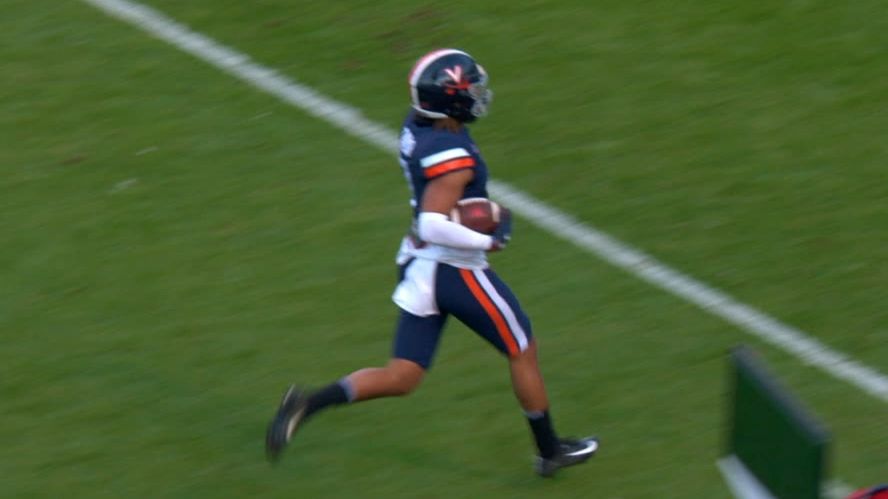 Virginia's Taylor goes the distance for 85-yard pick-6 - ESPN Video