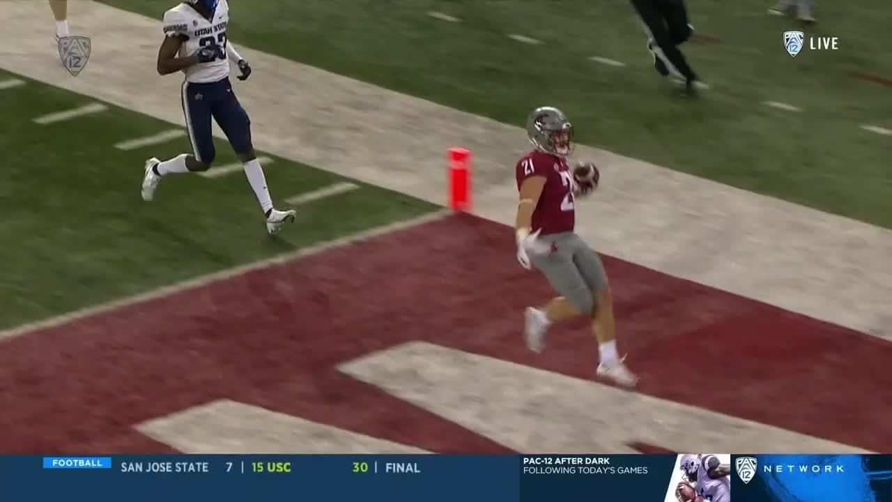 Max Borghi crosses goal-line for 64-yard Rushing touchdown - ESPN Video