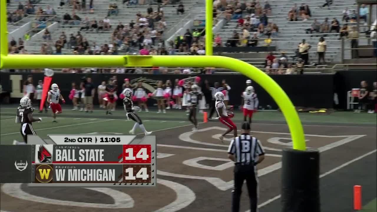 Touchdown! Yo'heinz Tyler scores vs. Western Michigan - ESPN Video