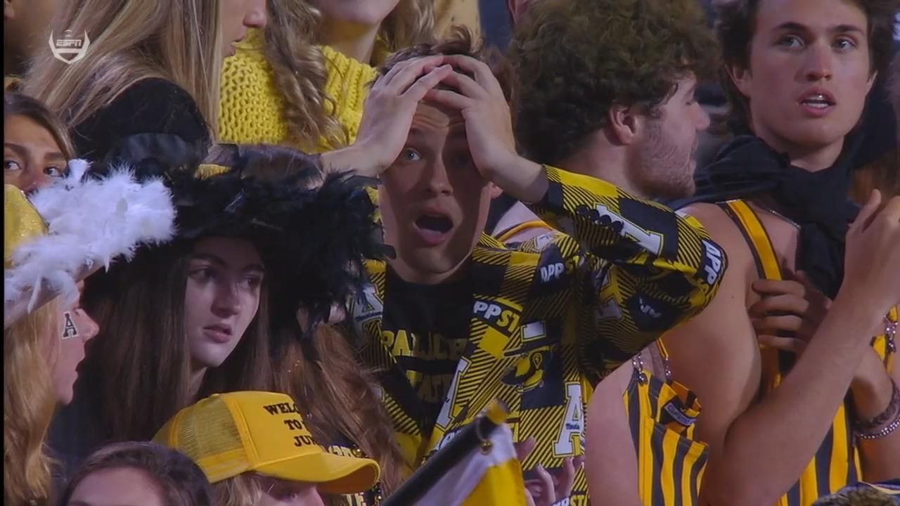 App State fans bewildered at failed 2-point conversion - ESPN Video