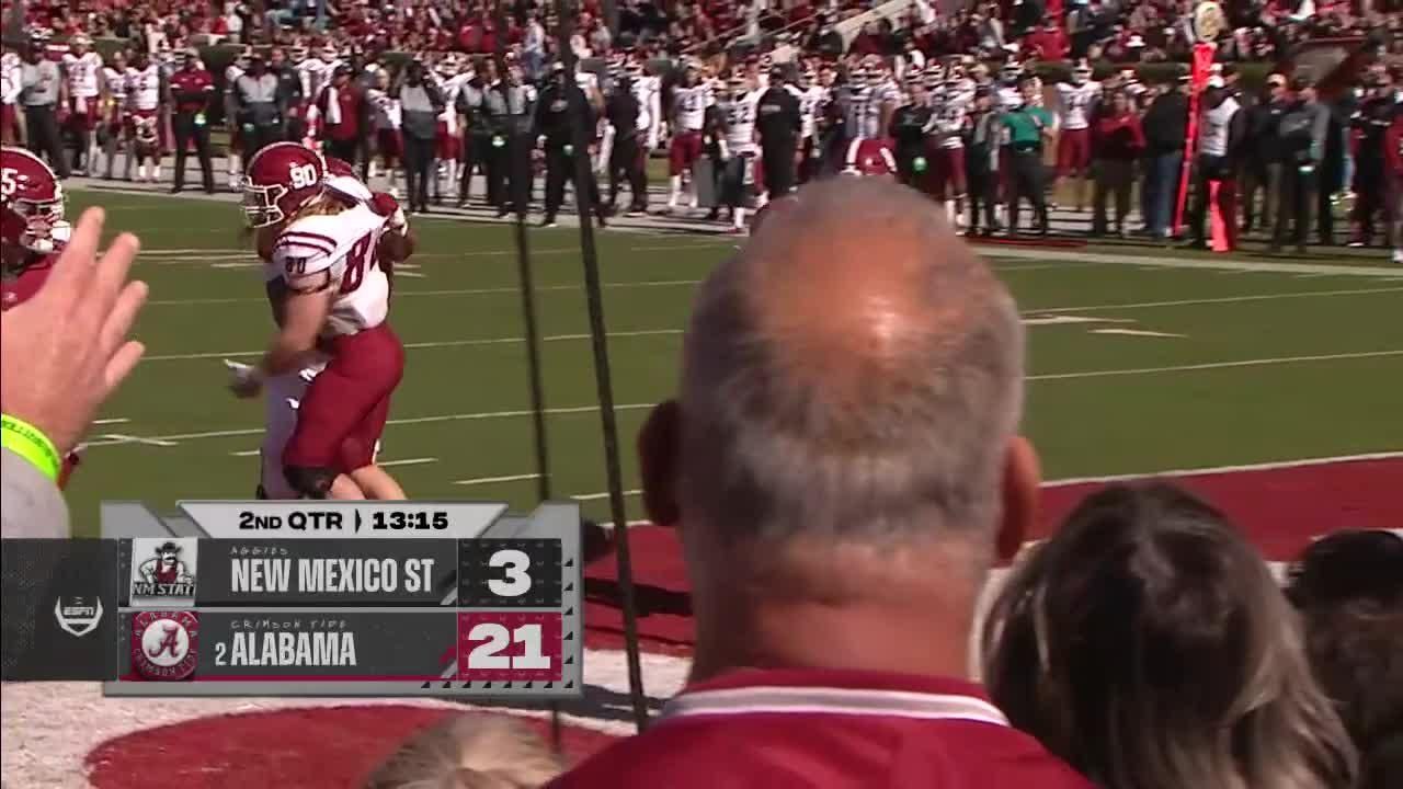 Robinson muscles his way into the end zone for a Bama TD - ESPN Video