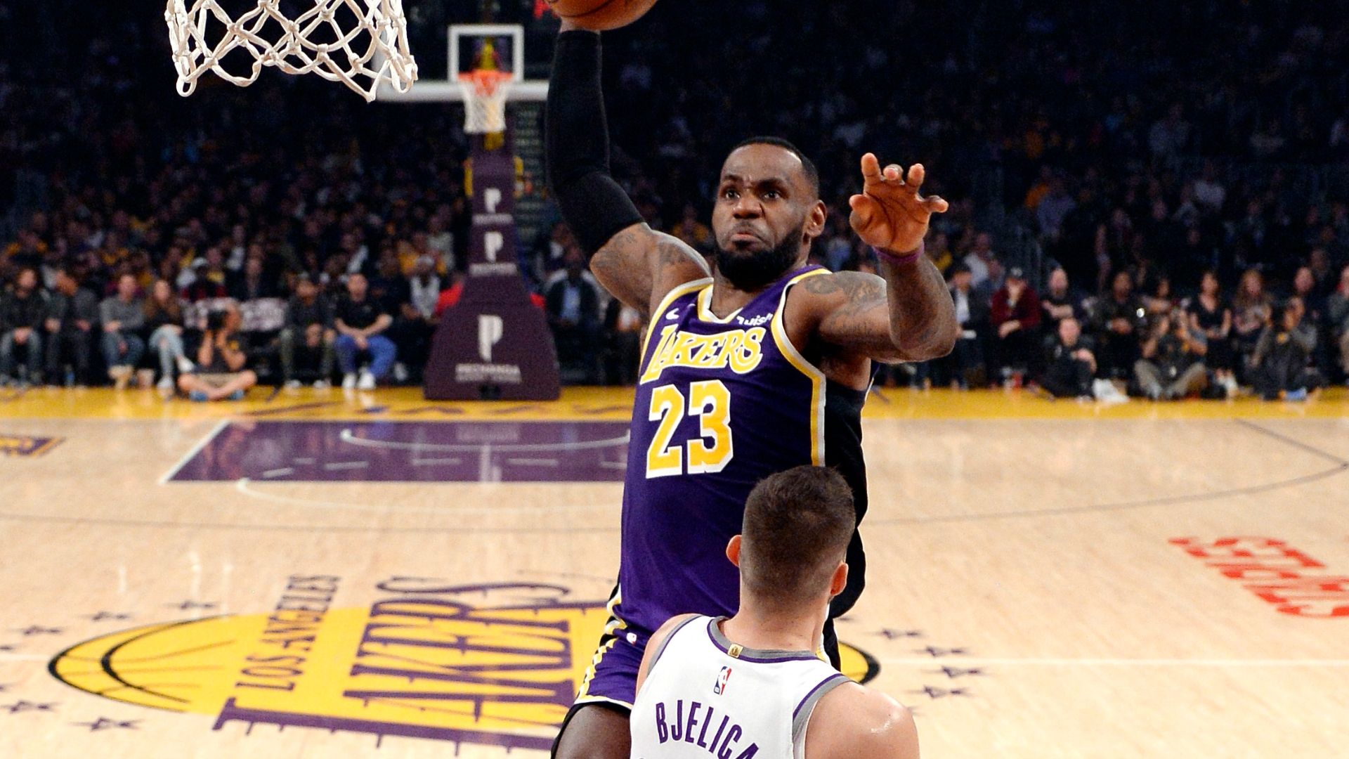 Flash back to one of LeBron's biggest posters as a Laker - ESPN Video