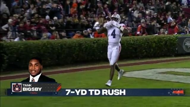 Tank Bigsby blows a kiss to Auburn fans after TD - ESPN Video