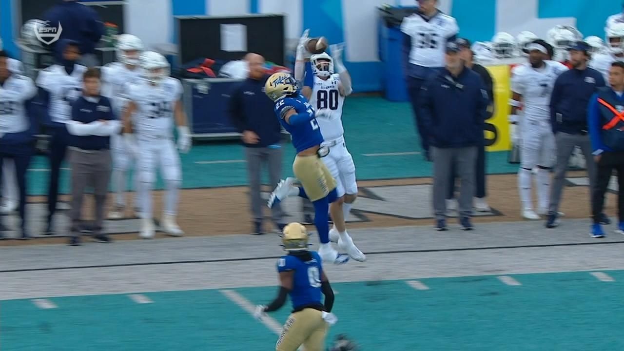 LJ Wallace makes great one-handed INT for Tulsa - ESPN Video