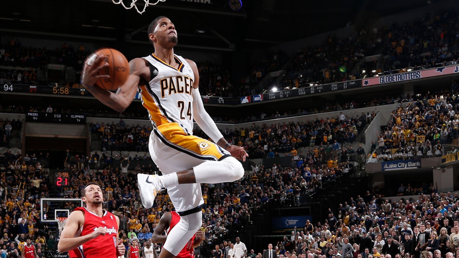 Paul George takes flight for epic 360 jam - ESPN Video