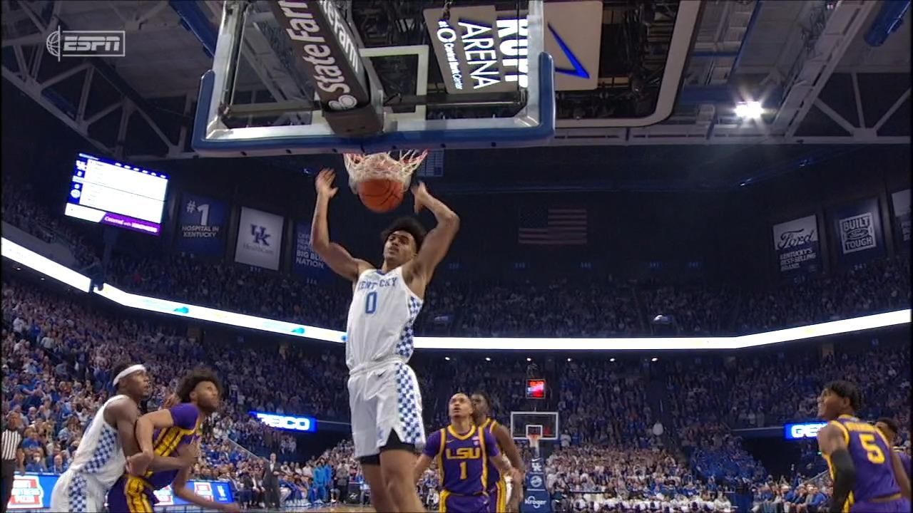 Jacob Toppin throws down a dunk for Kentucky - ESPN Video