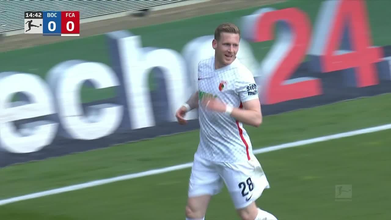 André Hahn goal 15th minute VfL Bochum 0-1 FC Augsburg - ESPN Video
