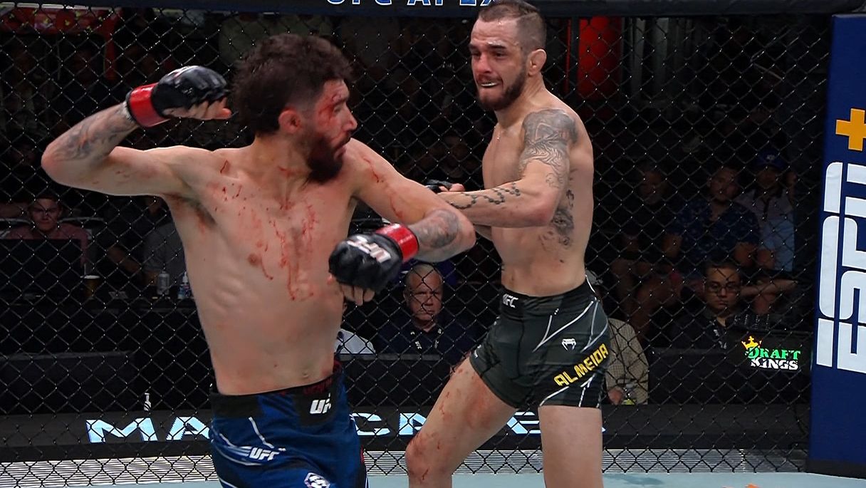 Lucas Almeida finishes wild fight with TKO over Michael Trizano - ESPN ...