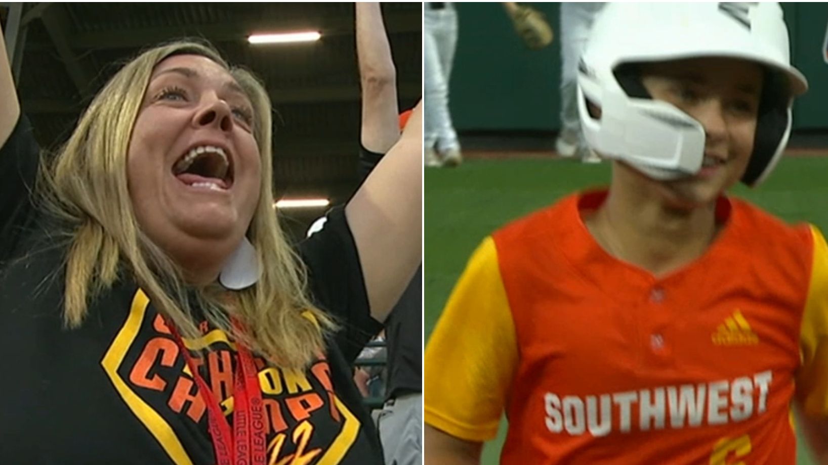 Jacob Zurek homers while his mom is being interviewed - ESPN Video