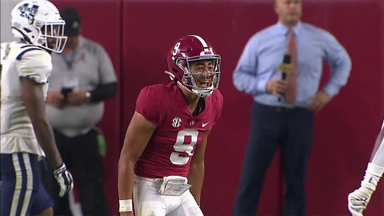 Bryce Young turns the corner for 63-yard scramble - ESPN Video