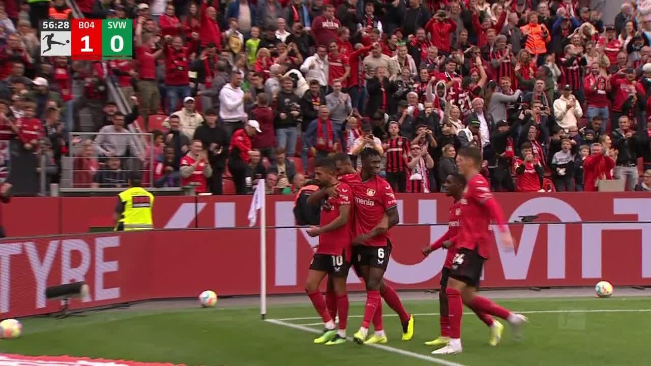 Kerem Demirbay goal 57th minute Bayer Leverkusen 1-0 Werder Bremen ...