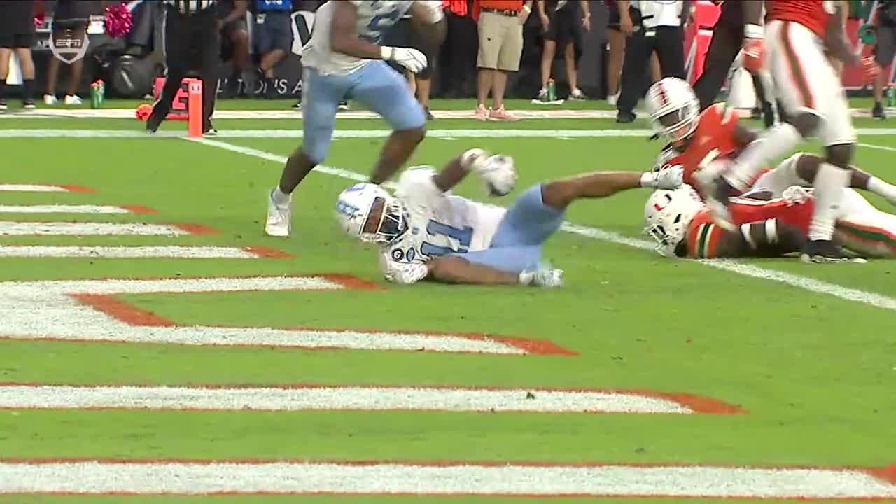 Josh Downs makes the grab for 15-yard touchdown - ESPN Video