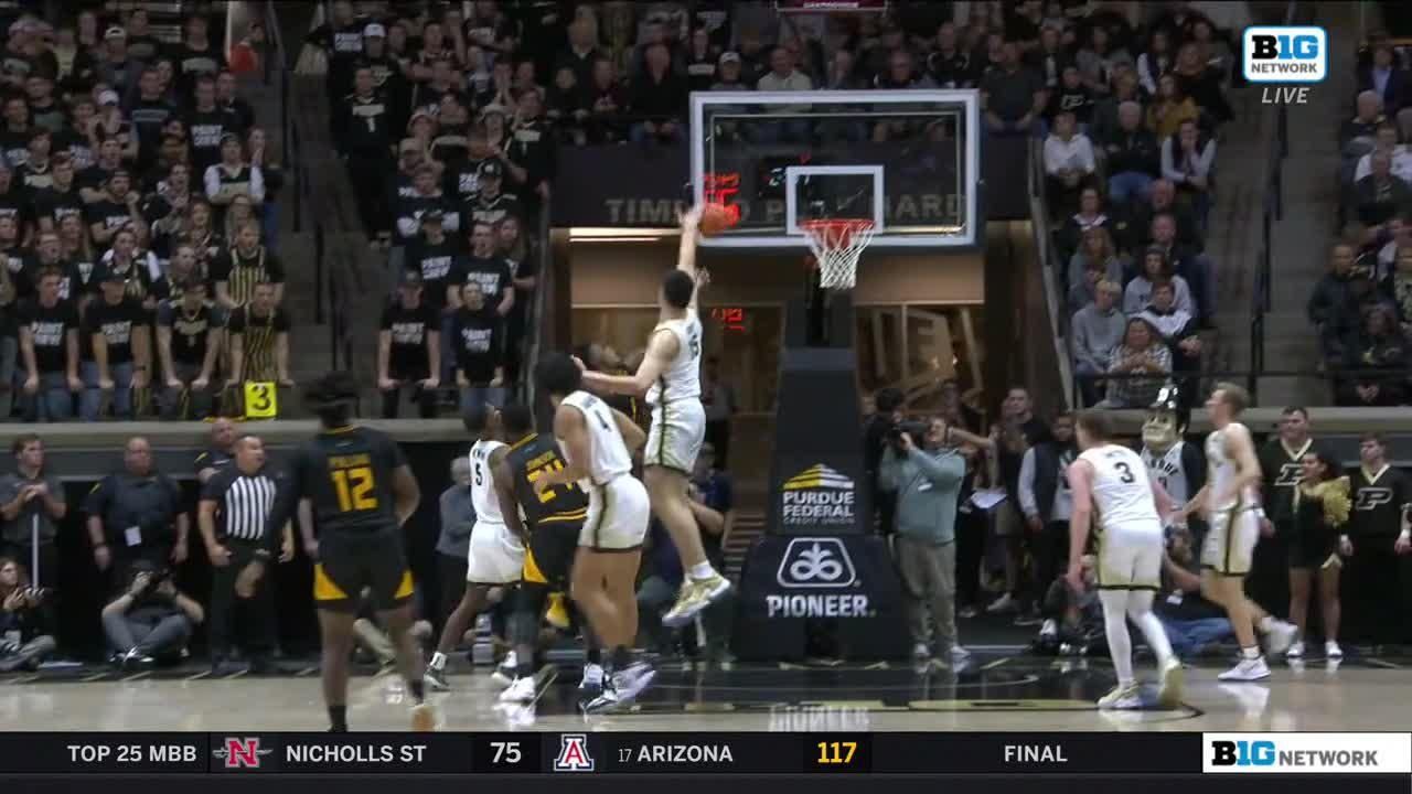 Purdue's Zach Edey elevates for big block - ESPN Video