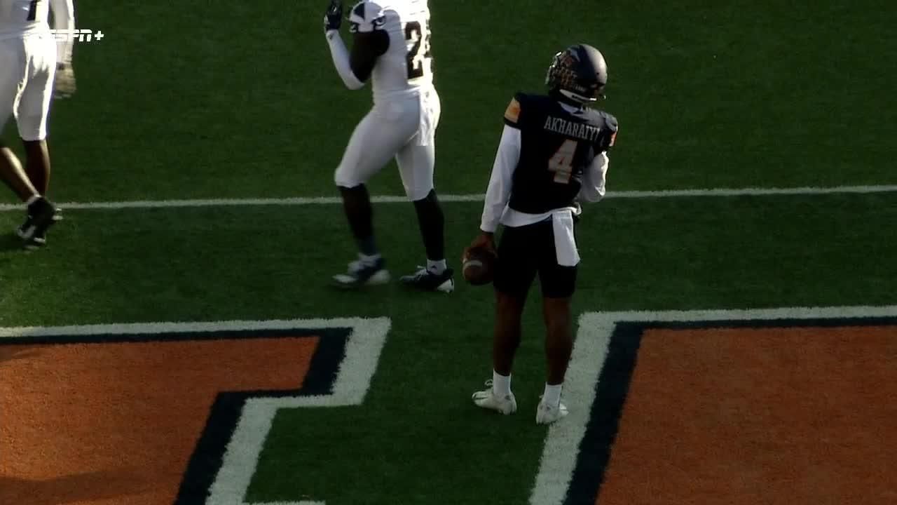 Kelly Akharaiyi makes catch for 68-yard touchdown - ESPN Video