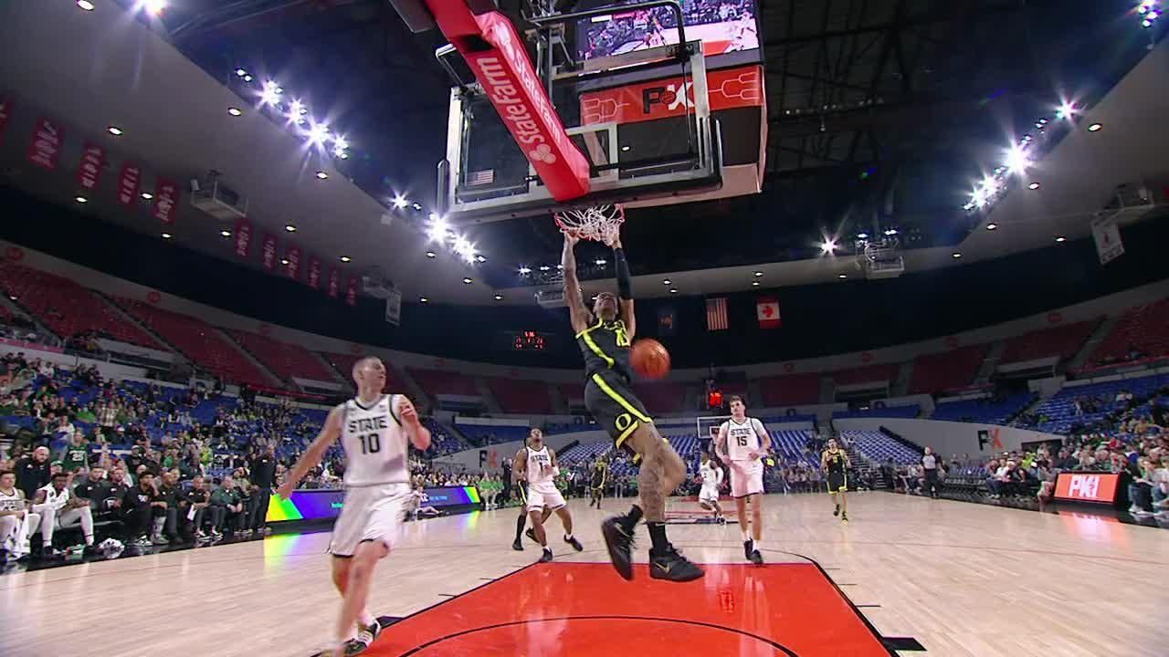 Oregon's Kel'el Ware throws down dunk in transition - ESPN Video