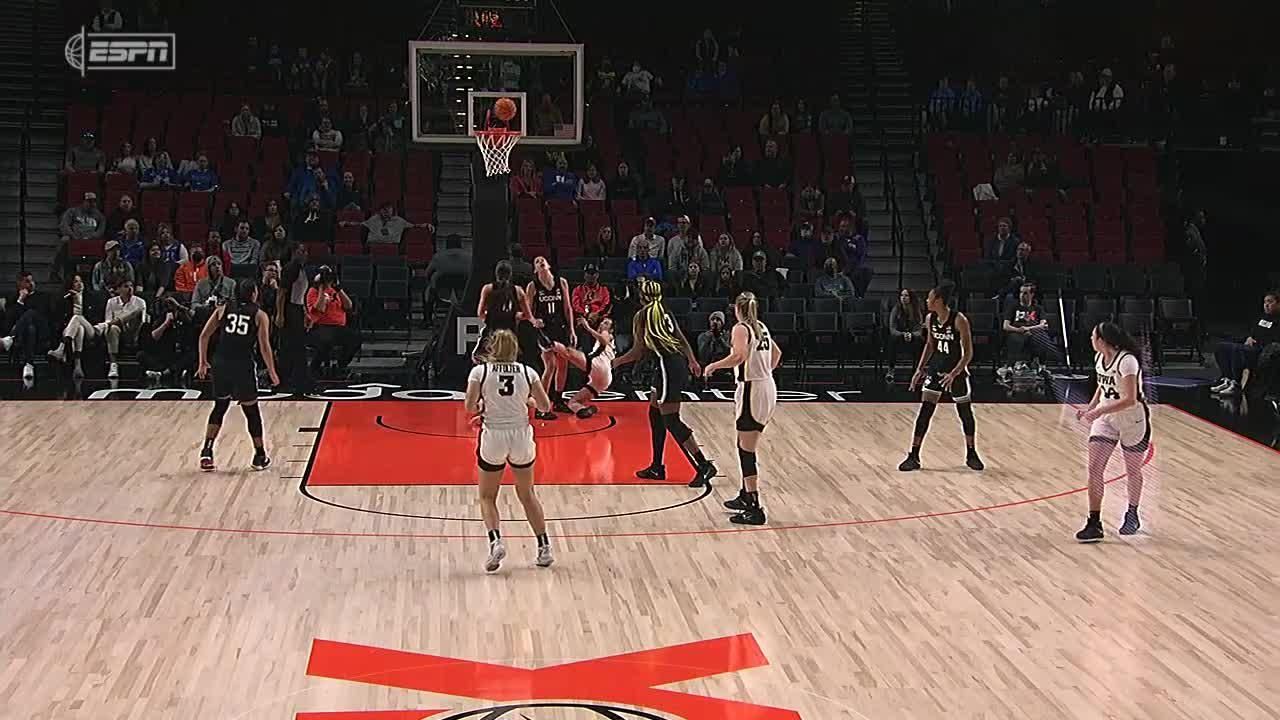 Caitlin Clark gets the hoop and the harm - ESPN Video