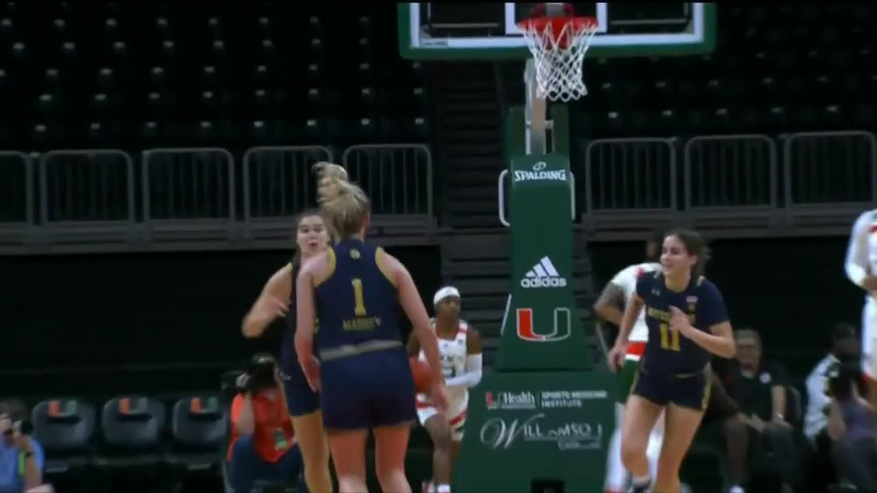 Dara Mabrey hits the 3-point shot vs. Miami Hurricanes - ESPN Video