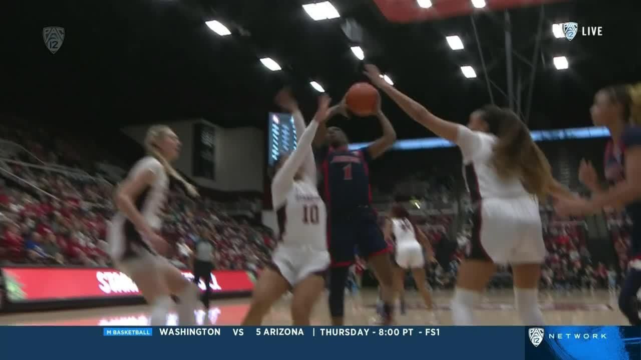 Arizona's Shania Pellington with a tough finish in the lane - ESPN Video