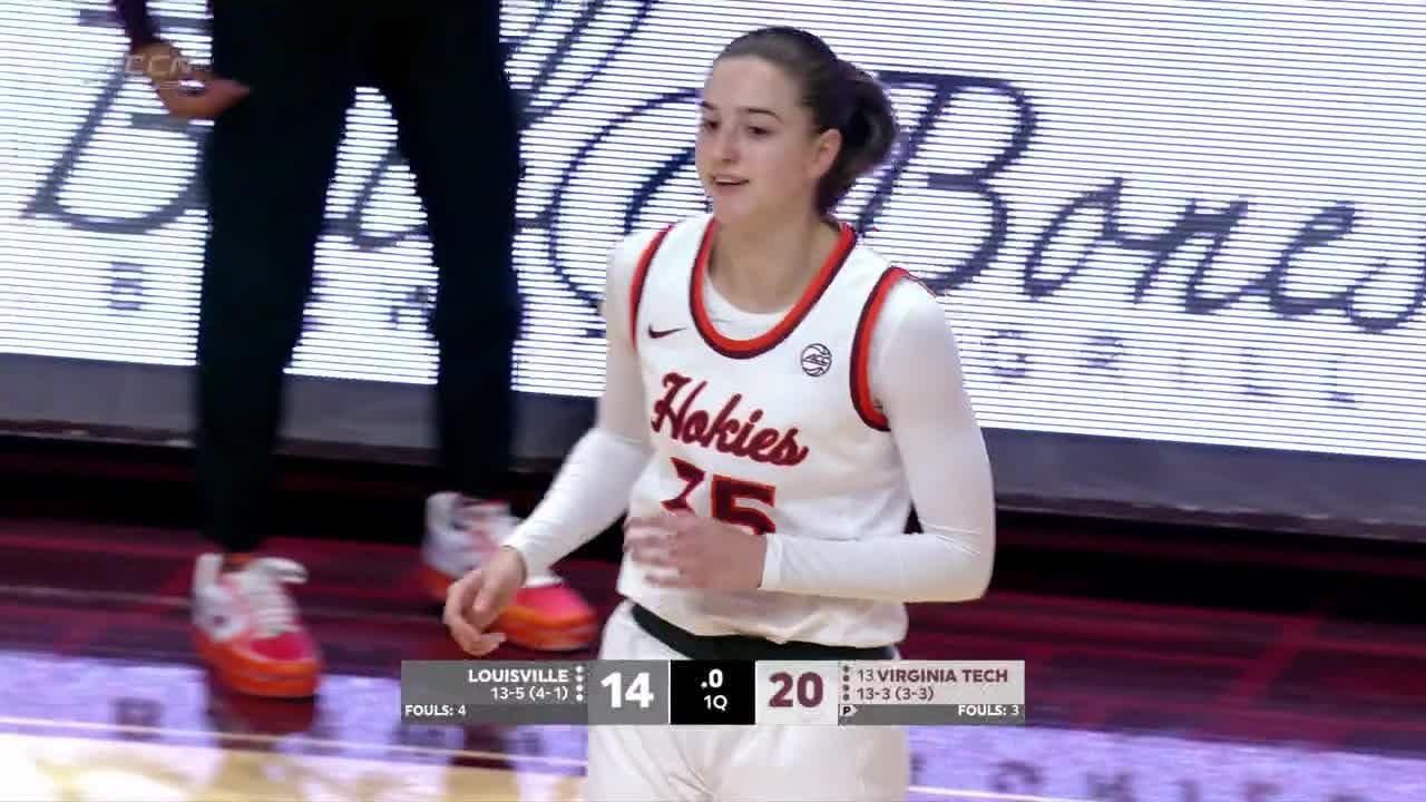 Taylor Geiman's jumper beats first-quarter buzzer for Virginia Tech ...