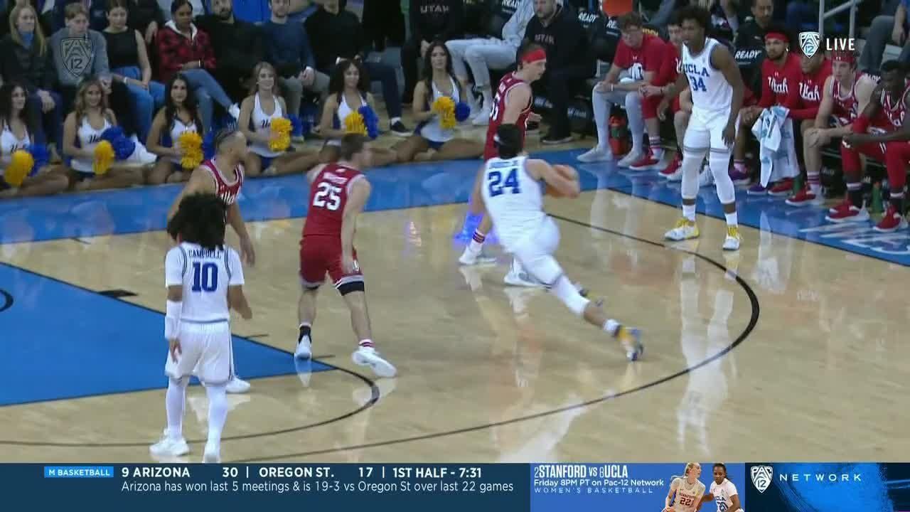 Tyger Campbell drills trey in from UCLA Bruins vs. Utah Utes - ESPN Video