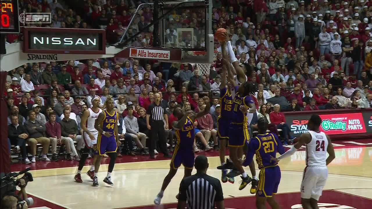 Nick Pringle elevates over LSU defenders for slam - ESPN Video
