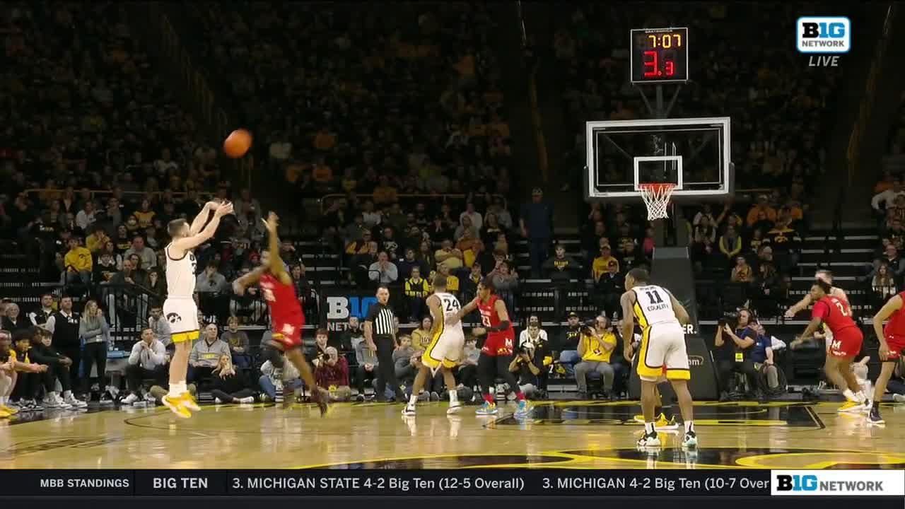 From downtown, Connor McCaffery hits the deep 3 - ESPN Video