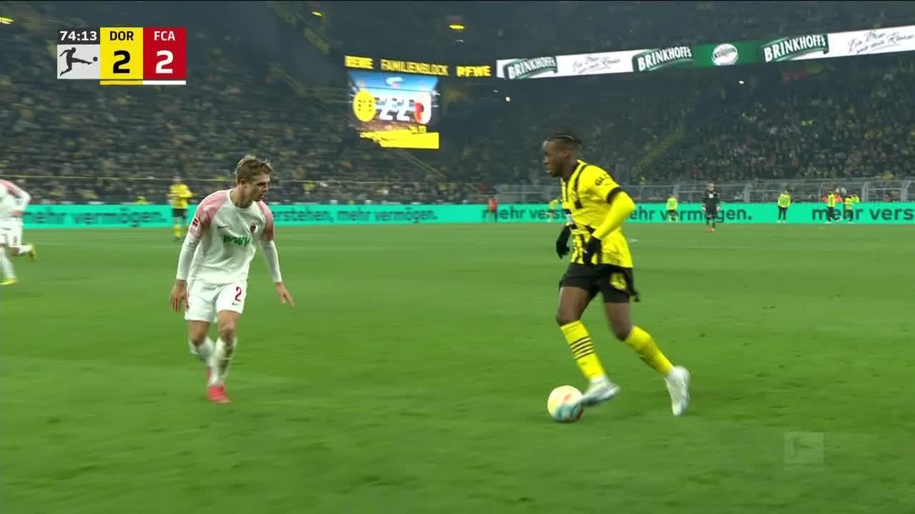Jamie Bynoe-Gittens goal 75th minute Borussia Dortmund 3-3 FC Augsburg ...
