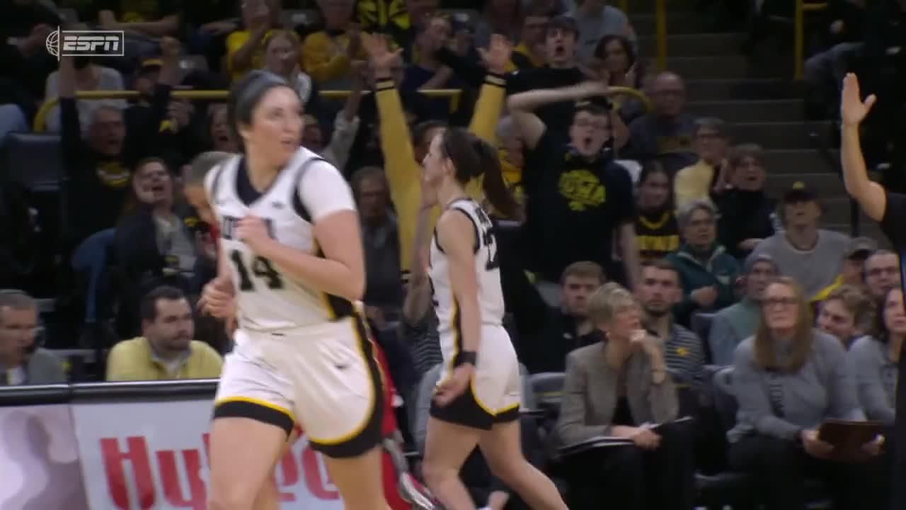 Caitlin Clark knocks down the 3-point shot - ESPN Video