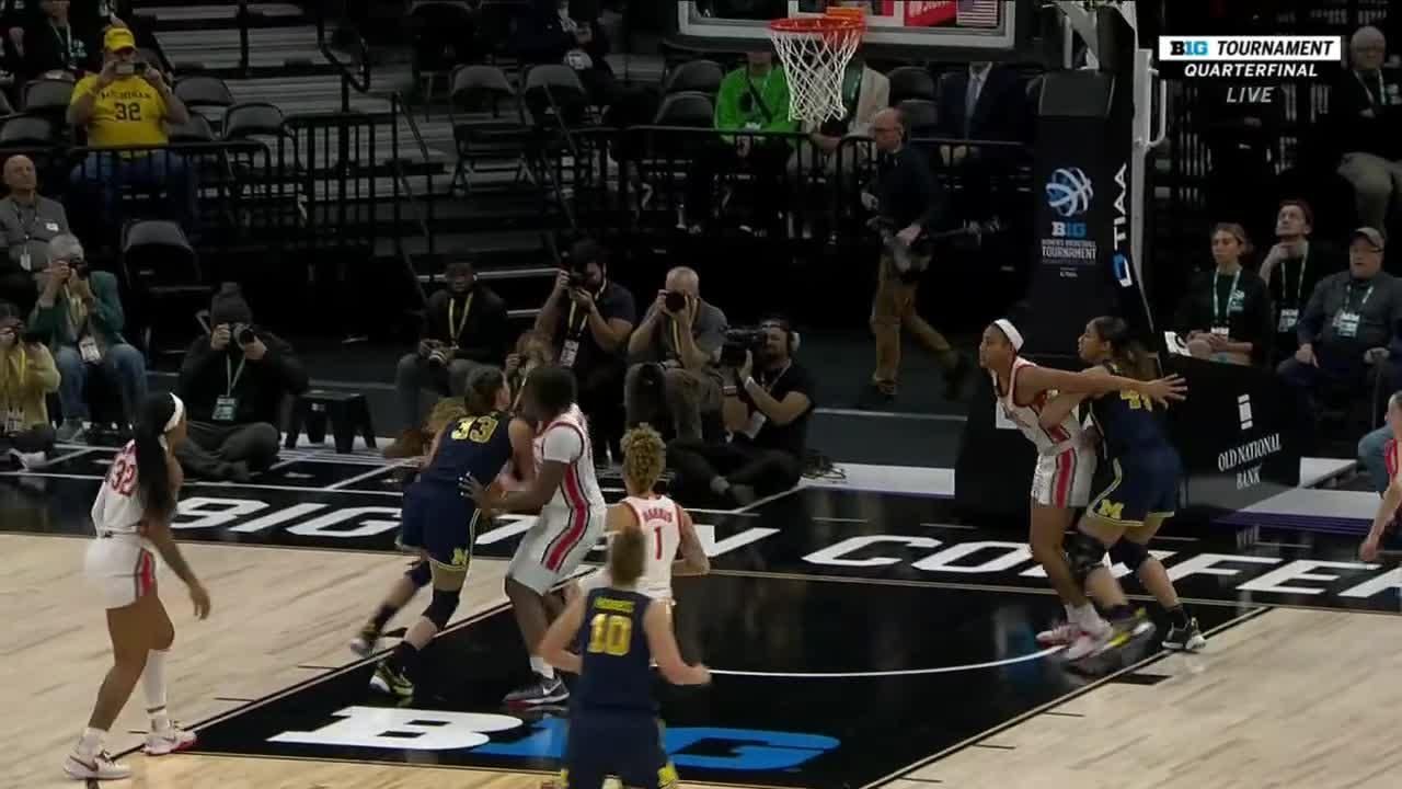 Emily Kiser gets the lay-in to fall vs. Ohio State Buckeyes - ESPN Video