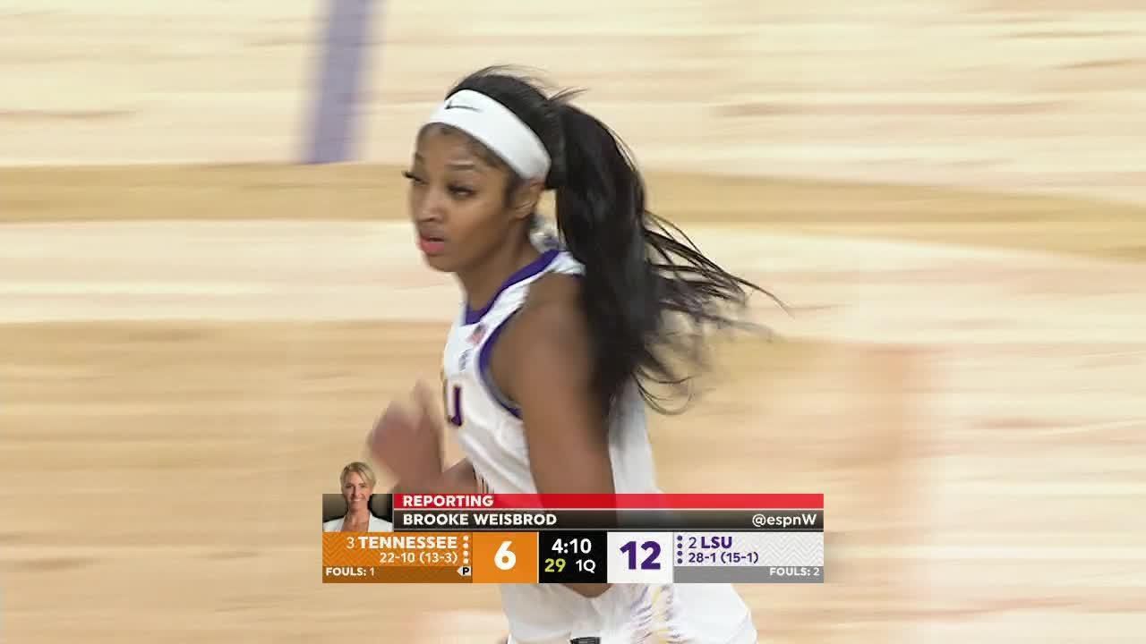 LSU's Angel Reese gets the lefty layup to fall - ESPN Video