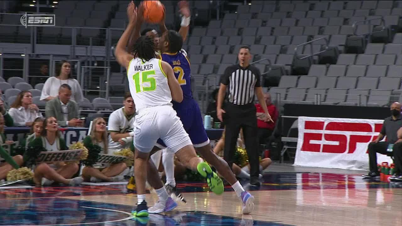 Tyler Harris with the massive swat at the rim - ESPN Video