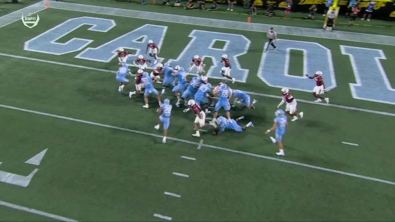 Omarion Hampton plows through end zone for TD - ESPN Video