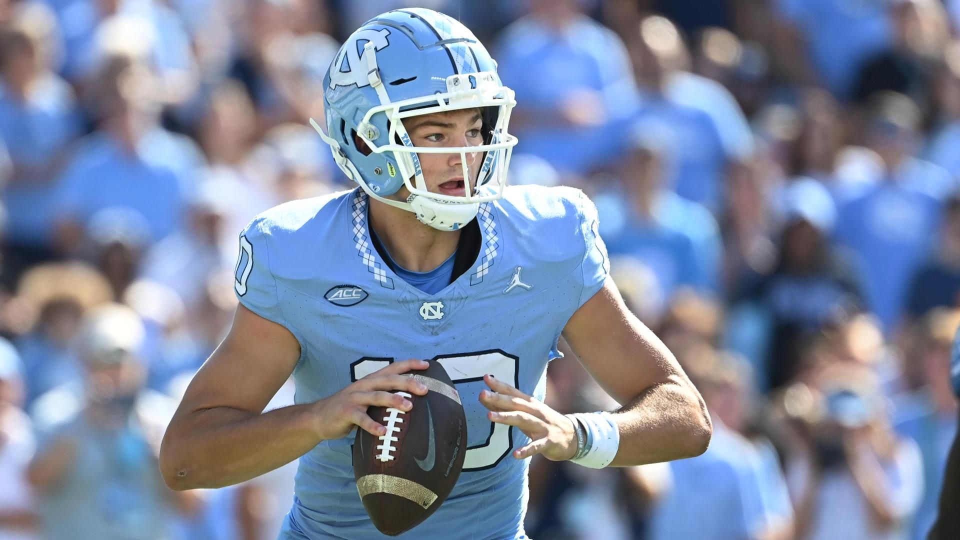 Drake Maye picked off in UNC territory - ESPN Video