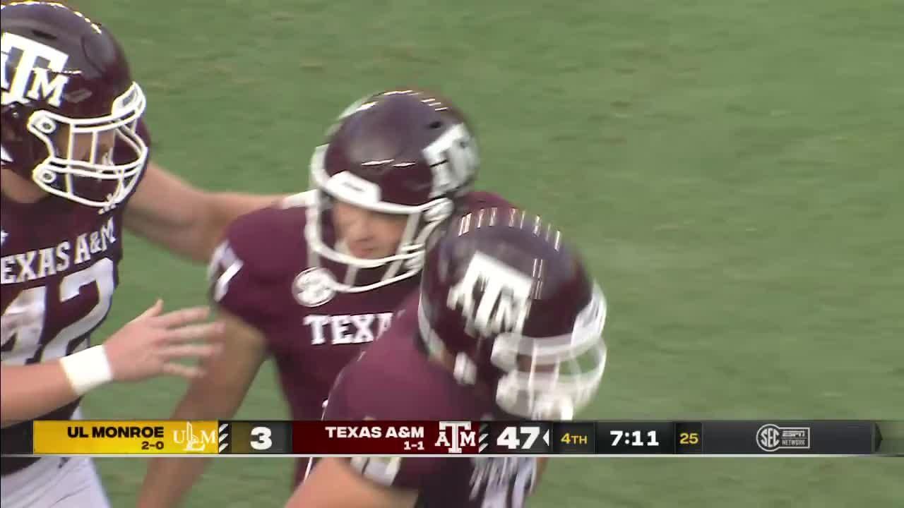 Ul Monroe Warhawks Vs Texas Aandm Aggies Full Highlights Espn Video