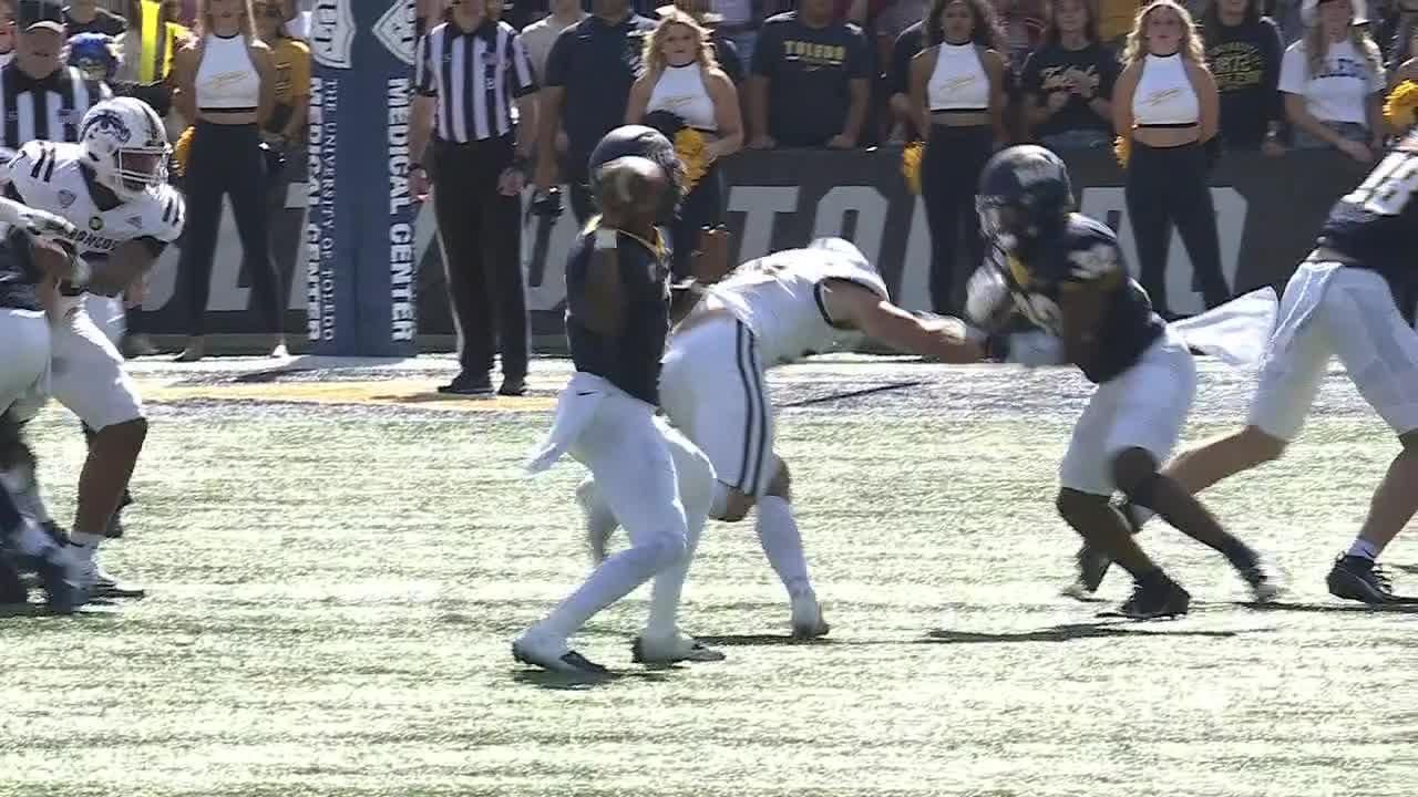 Tate Hallock makes timely INT vs. Toledo - ESPN Video