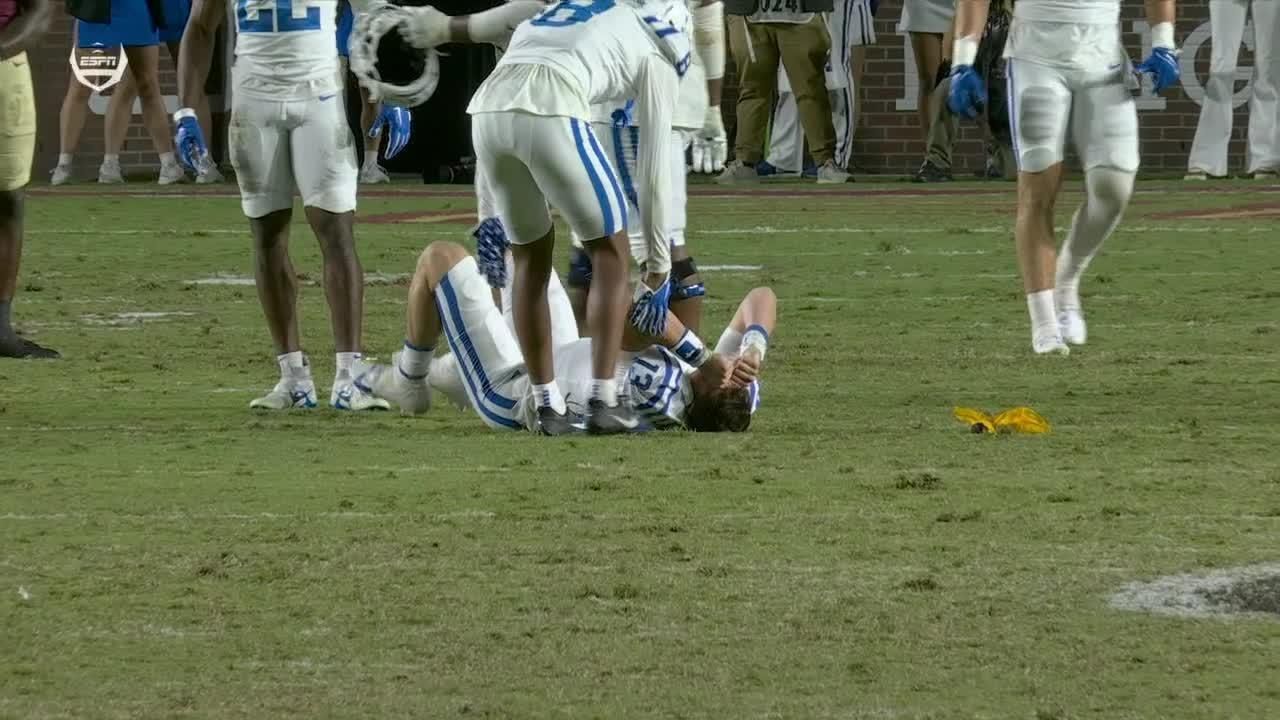 Riley Leonard exits after apparent leg injury - ESPN Video