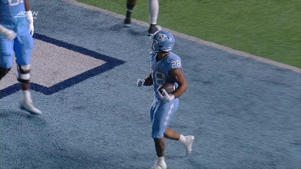 Omarion Hampton crosses goal line for 2-yard rushing touchdown - ESPN Video