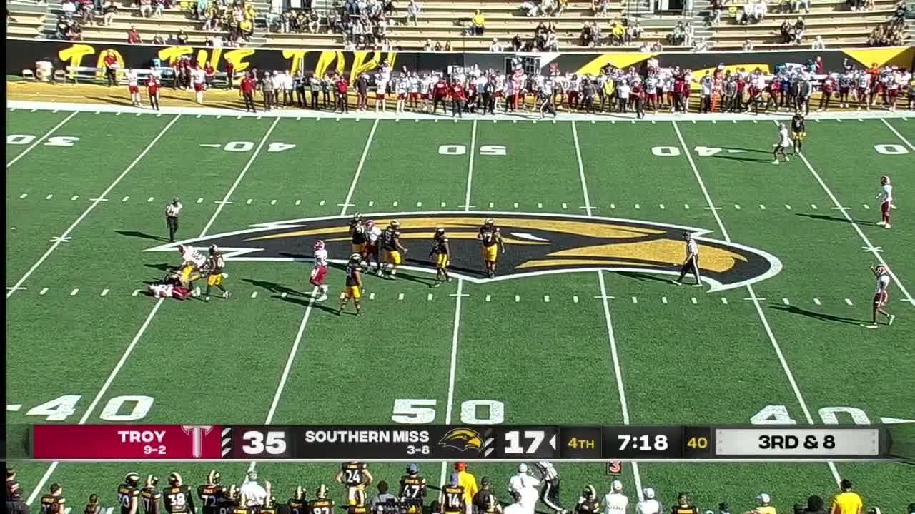 Luis Medina makes timely sack vs. Troy - ESPN Video