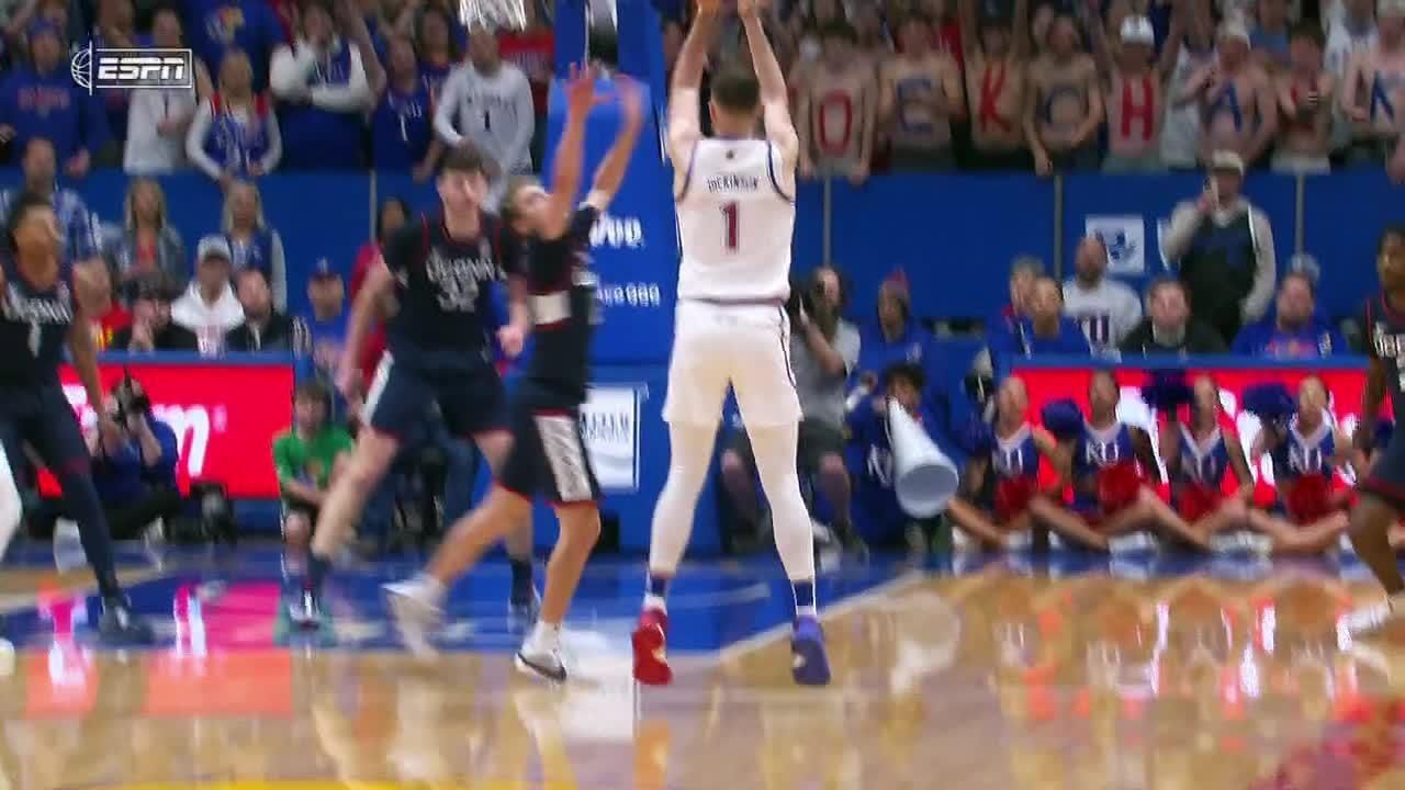 Hunter Dickinson drains a triple for Kansas - ESPN Video