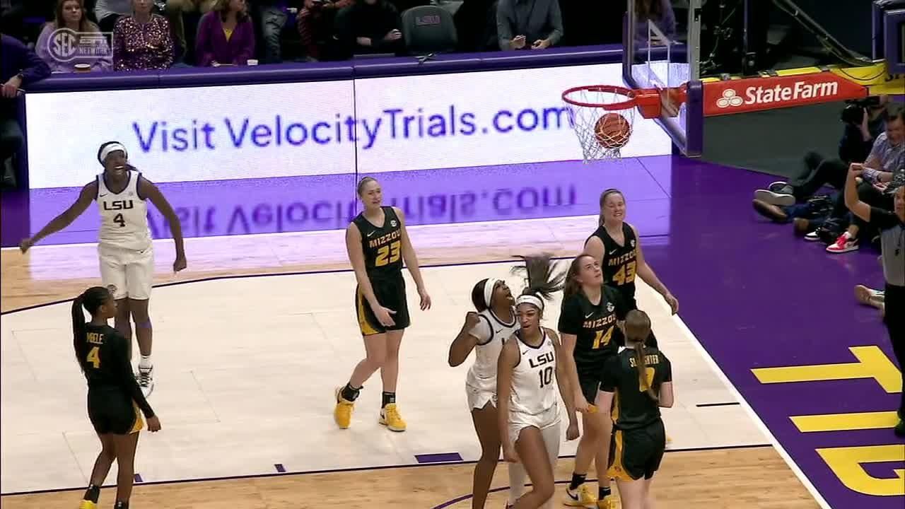 Angel Reese scores and draws the foul - ESPN Video