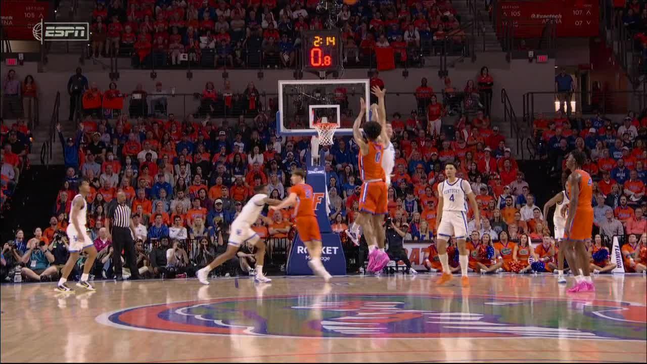 Zyon Pullin splashes a deep 3 from the logo for Florida - ESPN Video