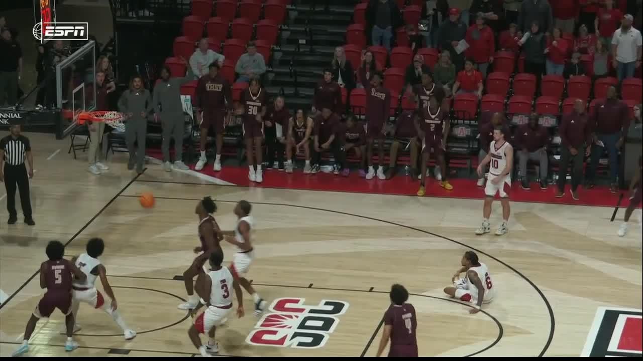 Dylan Dawson drills deep 3-pointer vs. Arkansas St Red Wolves - ESPN Video