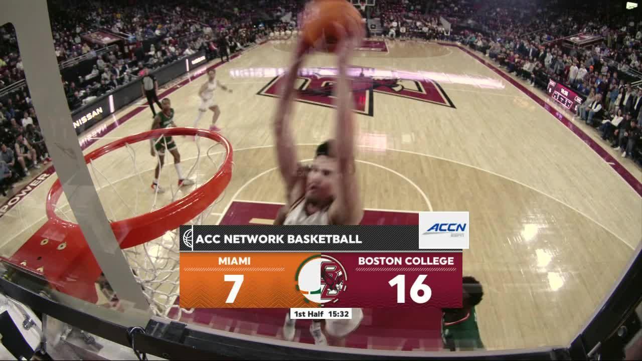 Quinten Post powers down two-handed slam for Boston College - ESPN Video