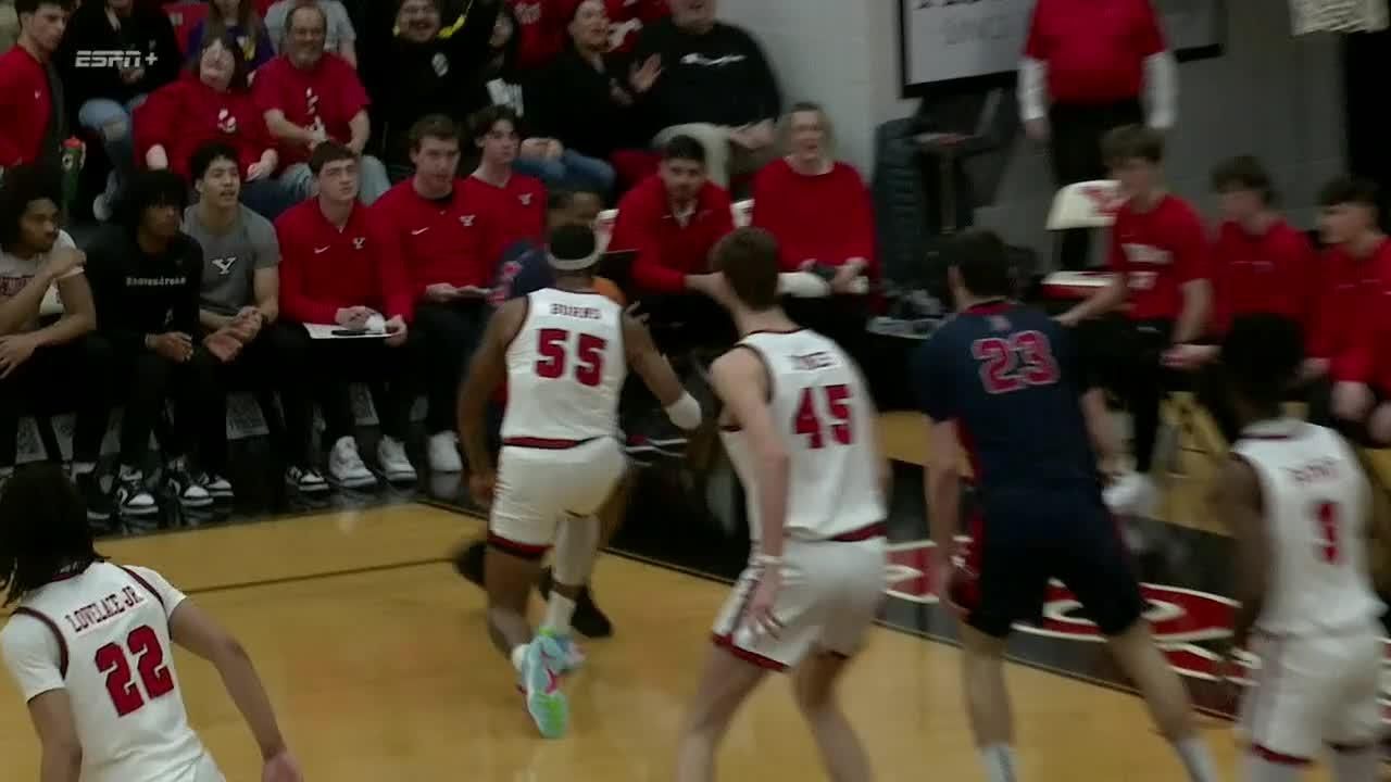 Gabe Dynes with the massive swat at the rim - ESPN Video