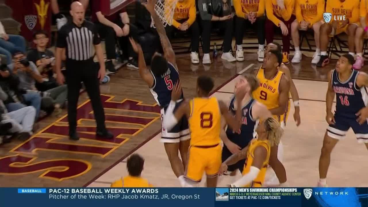 KJ Lewis gets the and-1 to fall for Arizona - ESPN Video